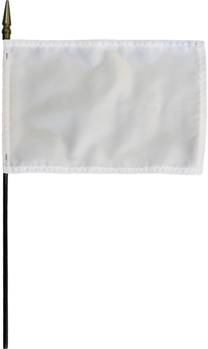 White - 8" x 12" Solid Color Stick Flag - Walmart.com