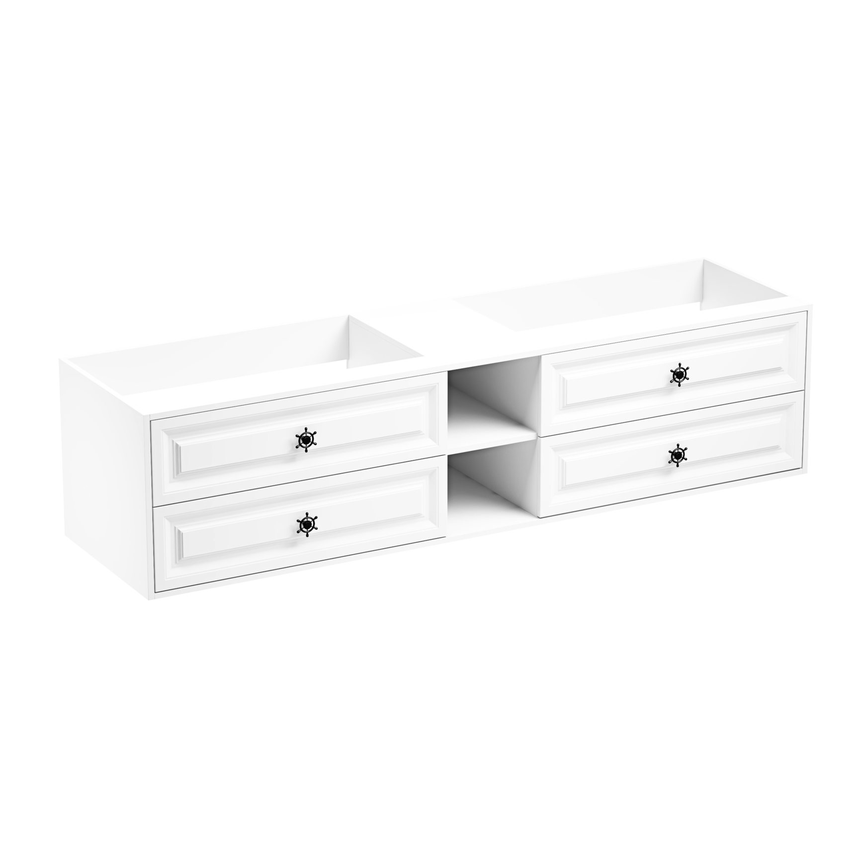 White 84-inch Wall Hung Bathroom Vanity with Soft-closing Drawers ...