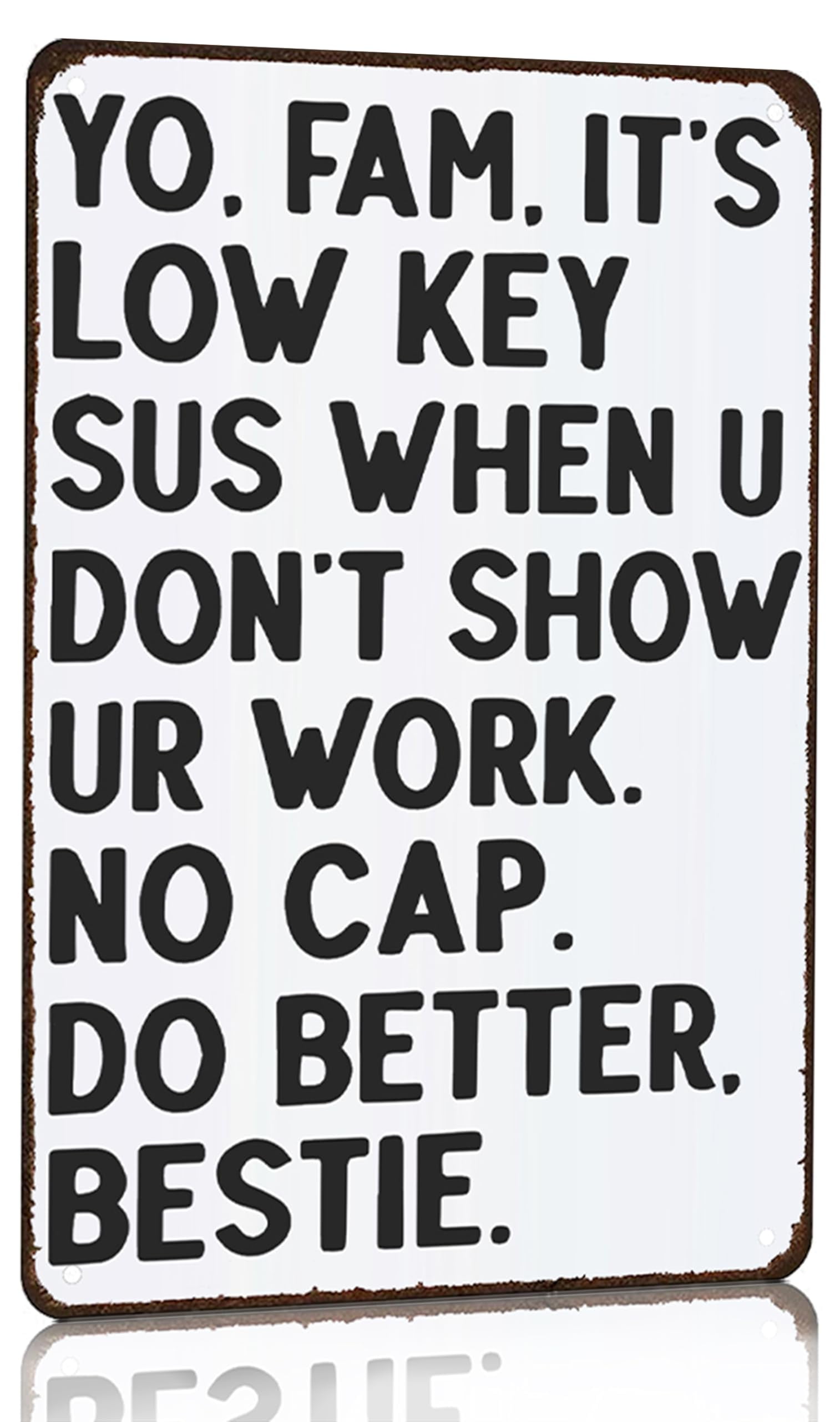 White 8x12 Inch Tin Sign Funny Classroom Decor Gift for Teachers ...