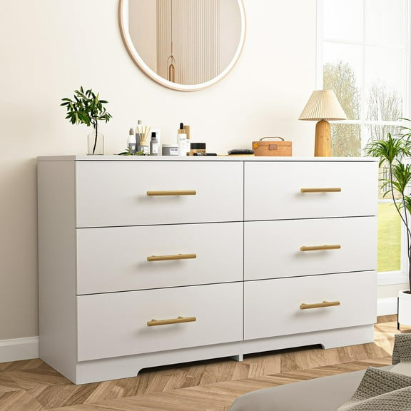 Dresser for Bedroom, 53.5" Large Dresser Organizer, 6 Drawer with ...