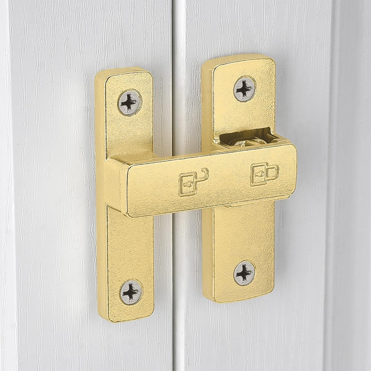White 90 Degree Barn Door Lock ，Premium Zinc Alloy Latch - Flip Gate ...