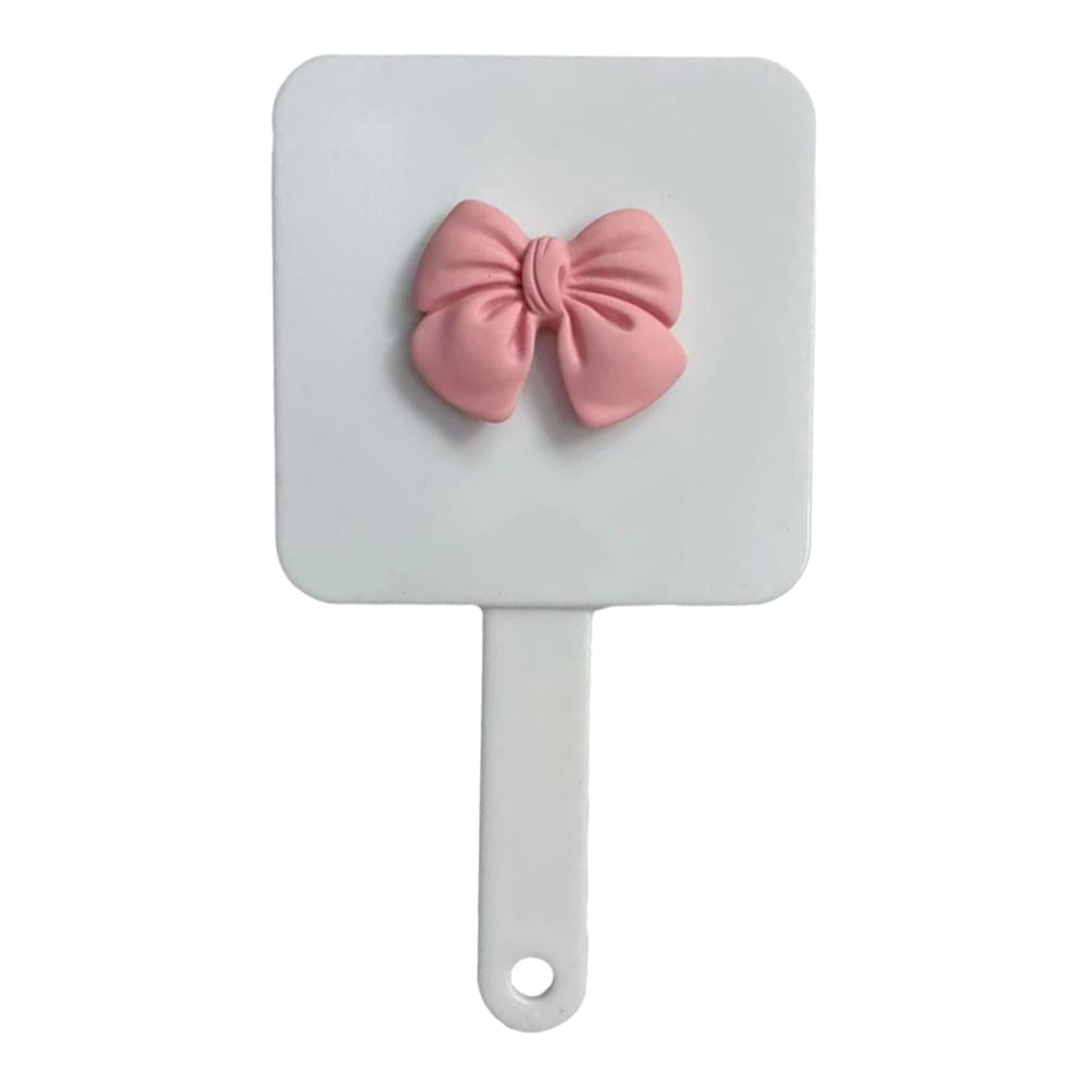 White (A) $ Pull-out bow-knot girly portable mirror and comb - Walmart.com