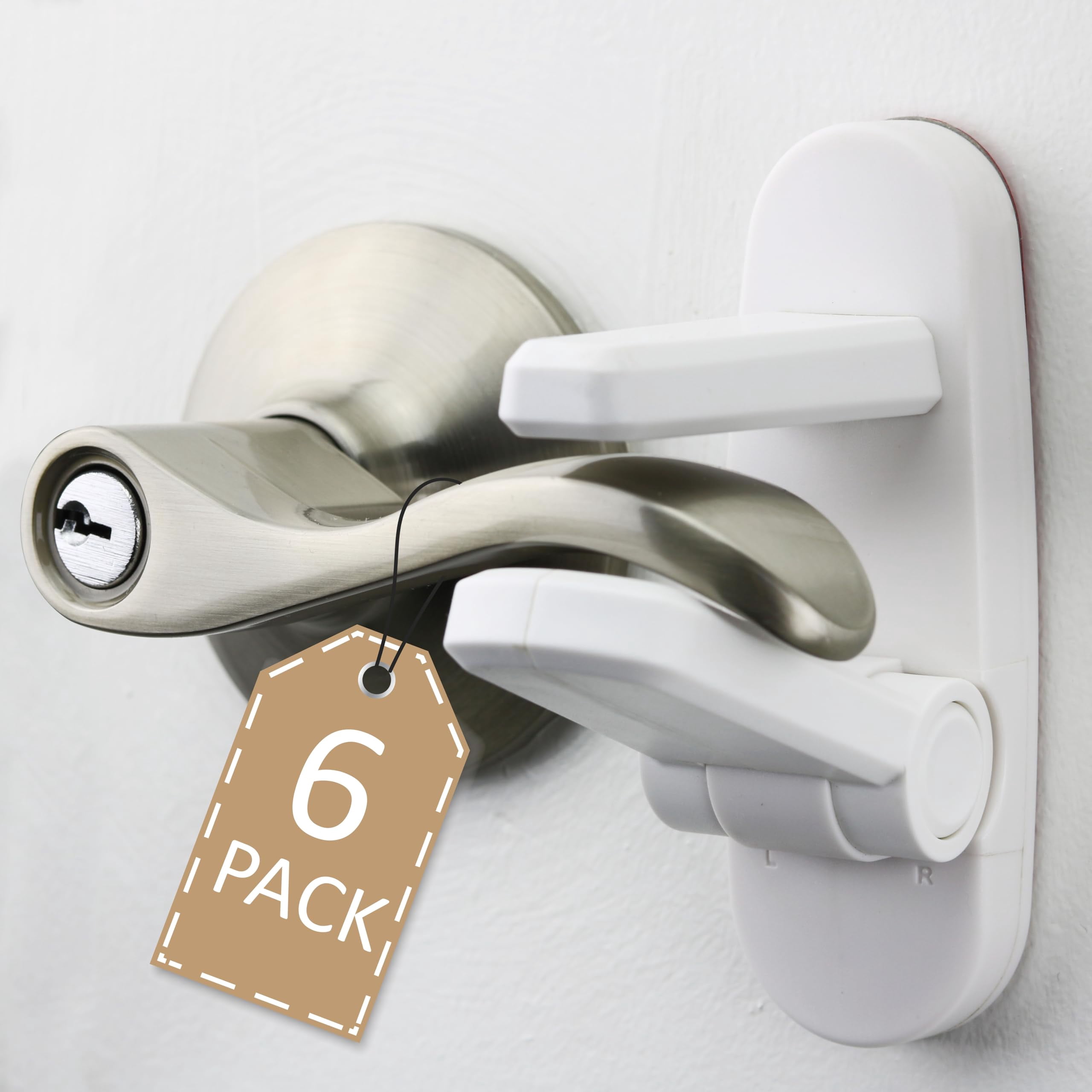 White ABS Door Lever Lock 6 Count, Child Safety Proofing - Walmart.com