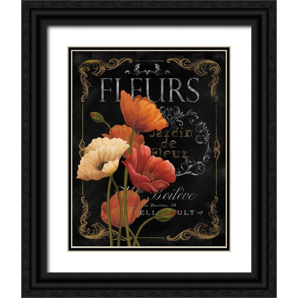 White, Abby 12x14 Black Ornate Wood Framed with Double Matting Museum ...