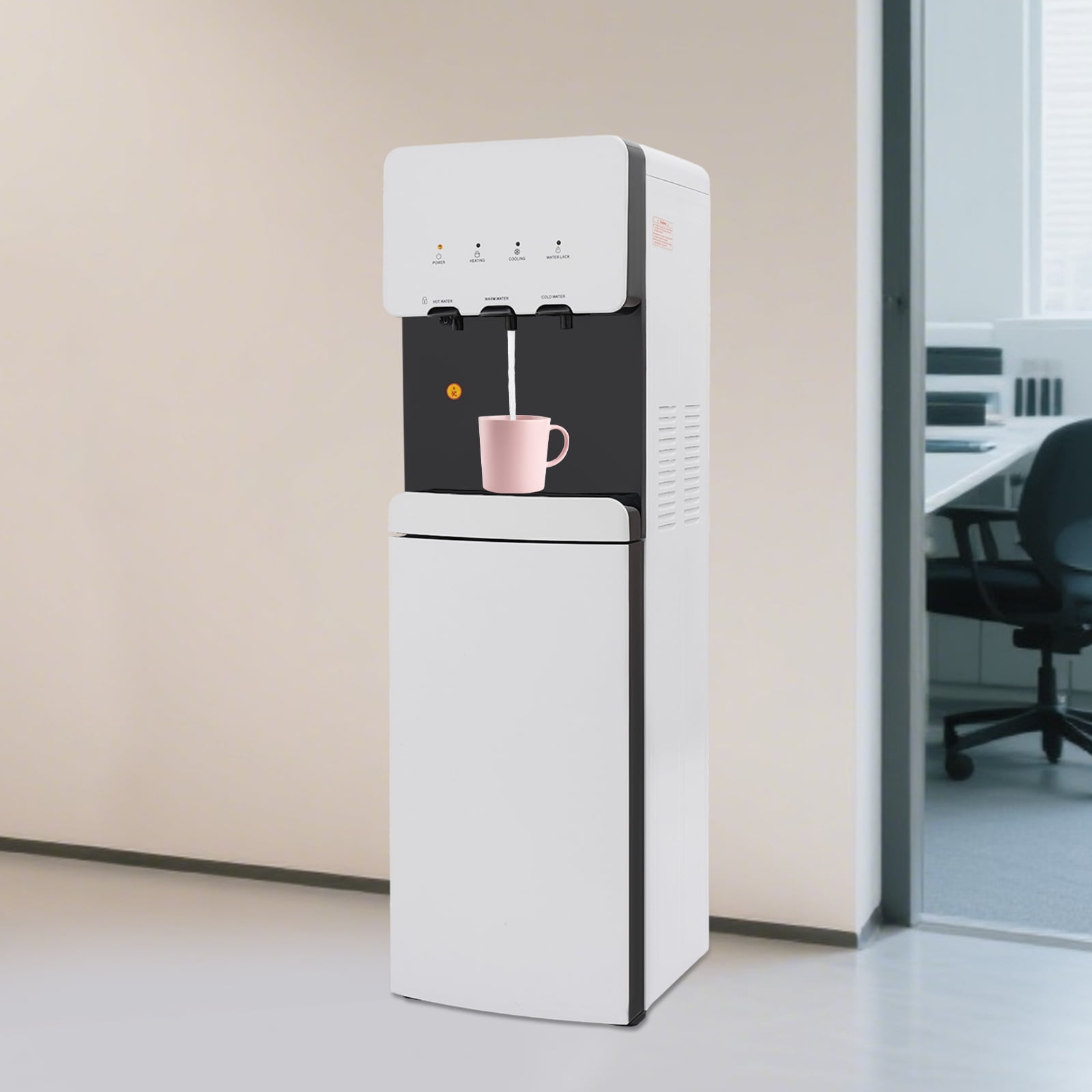 White Abs 32.5x31x105cm Three-Tap Floor-Standing Water Dispenser ...