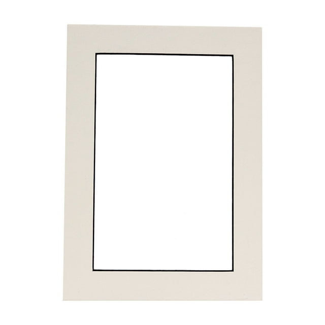 White Acid Free 11x14 Picture Frame Mat with Black Core Bevel Cut for ...
