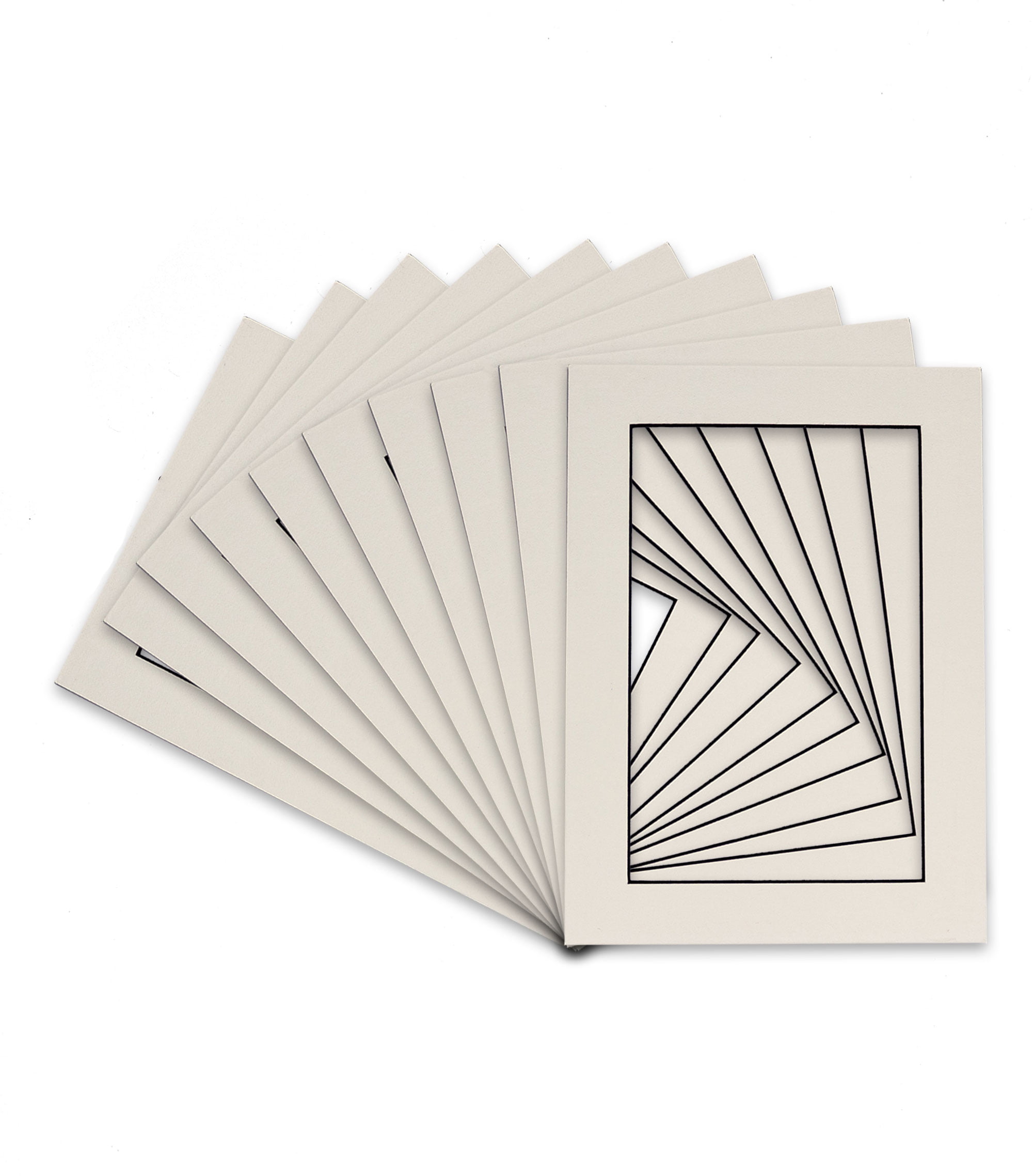 White Acid Free 13x19 Picture Frame Mat with Black Core Bevel Cut for ...