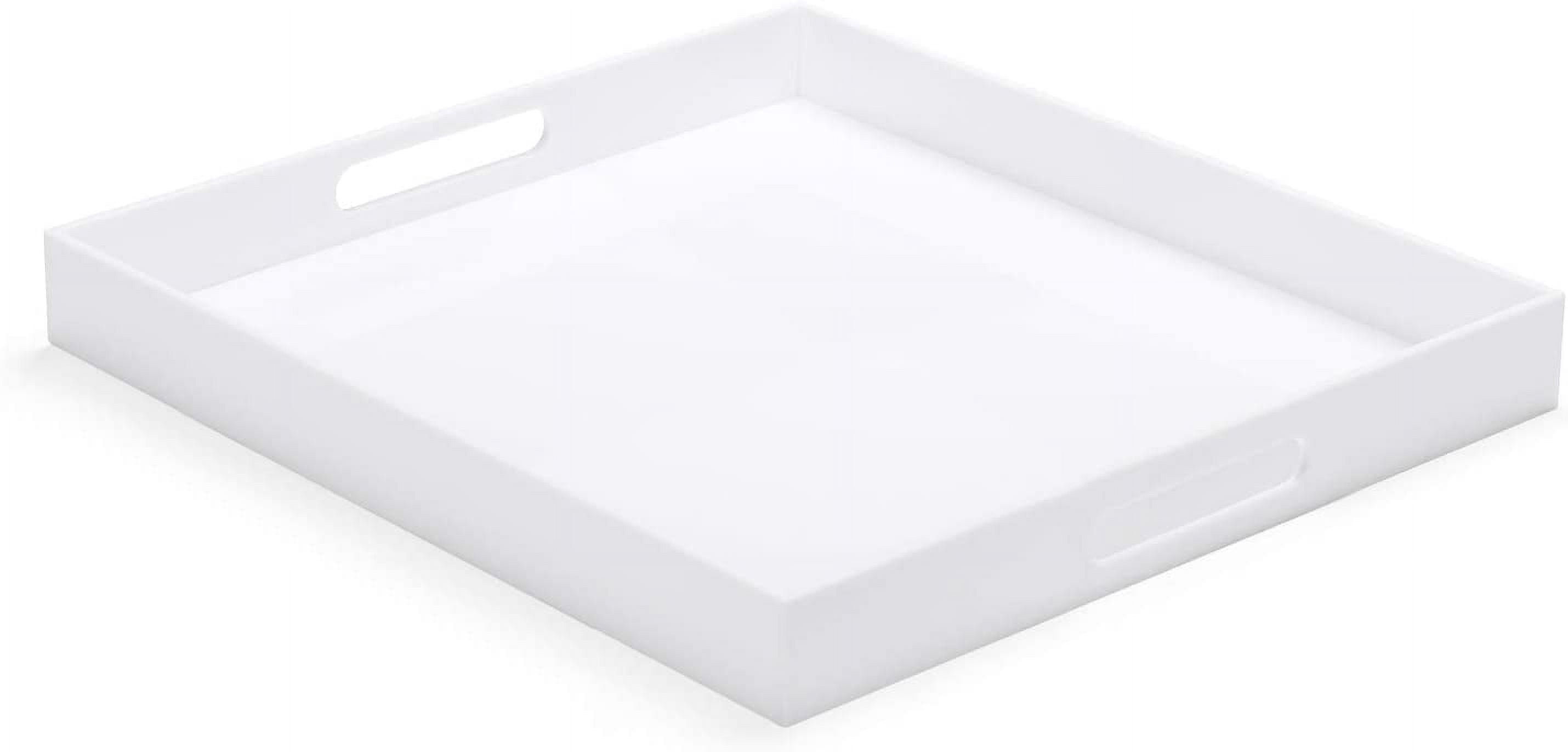 White Tray with Cutout Handles 24x24 Inch Over-Sized Serving Tray ...