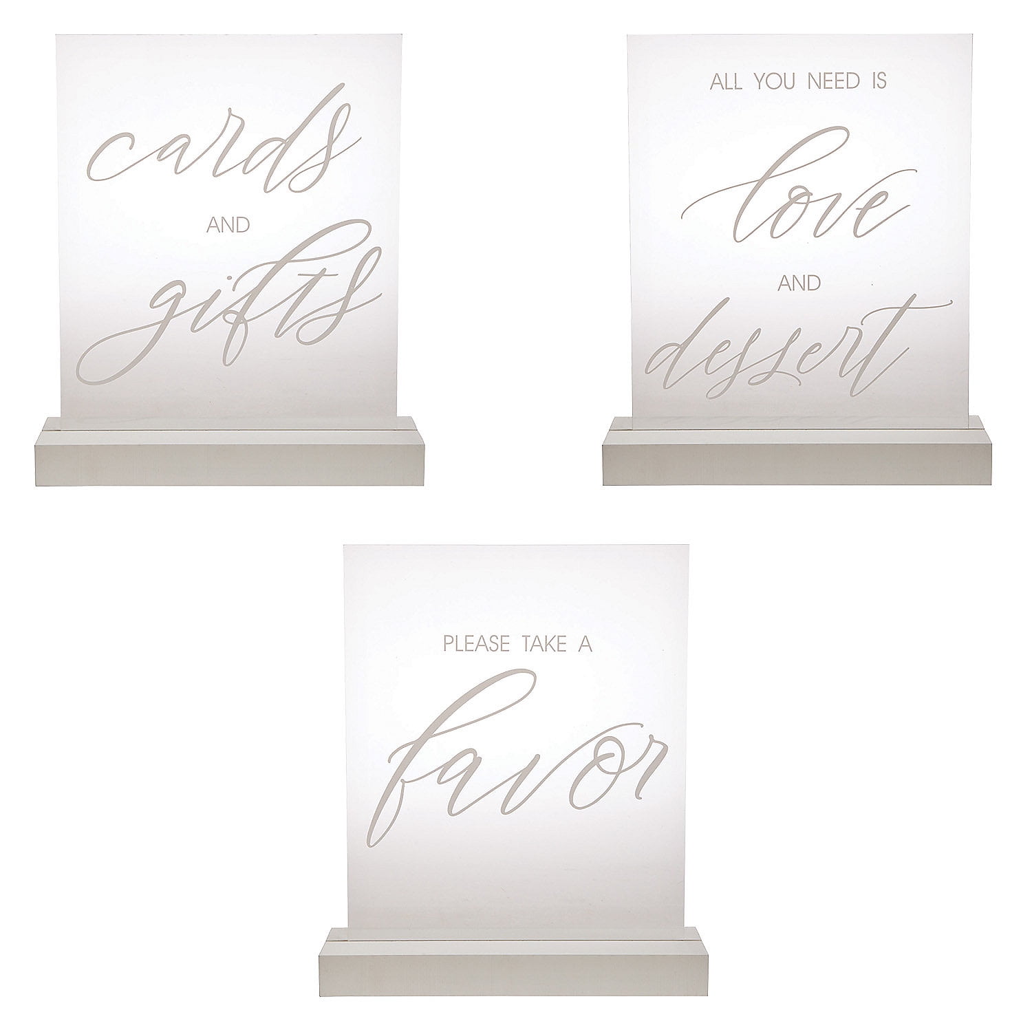 White Acrylic Wedding Sign Kit - 3 Pc - Walmart.com