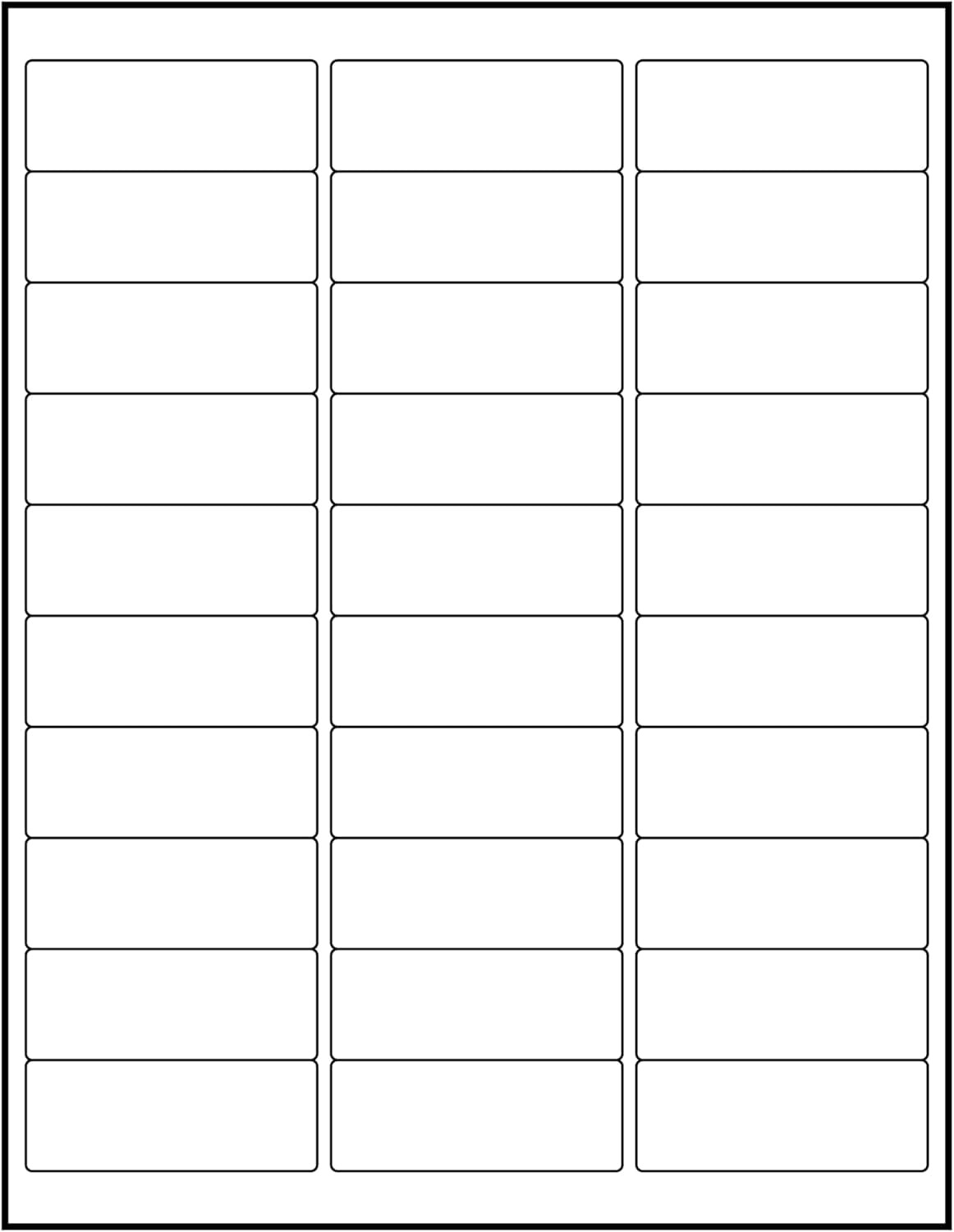 White Address Sticker Labels – 2.625" x 1" – Laser/Inkjet Compatible ...