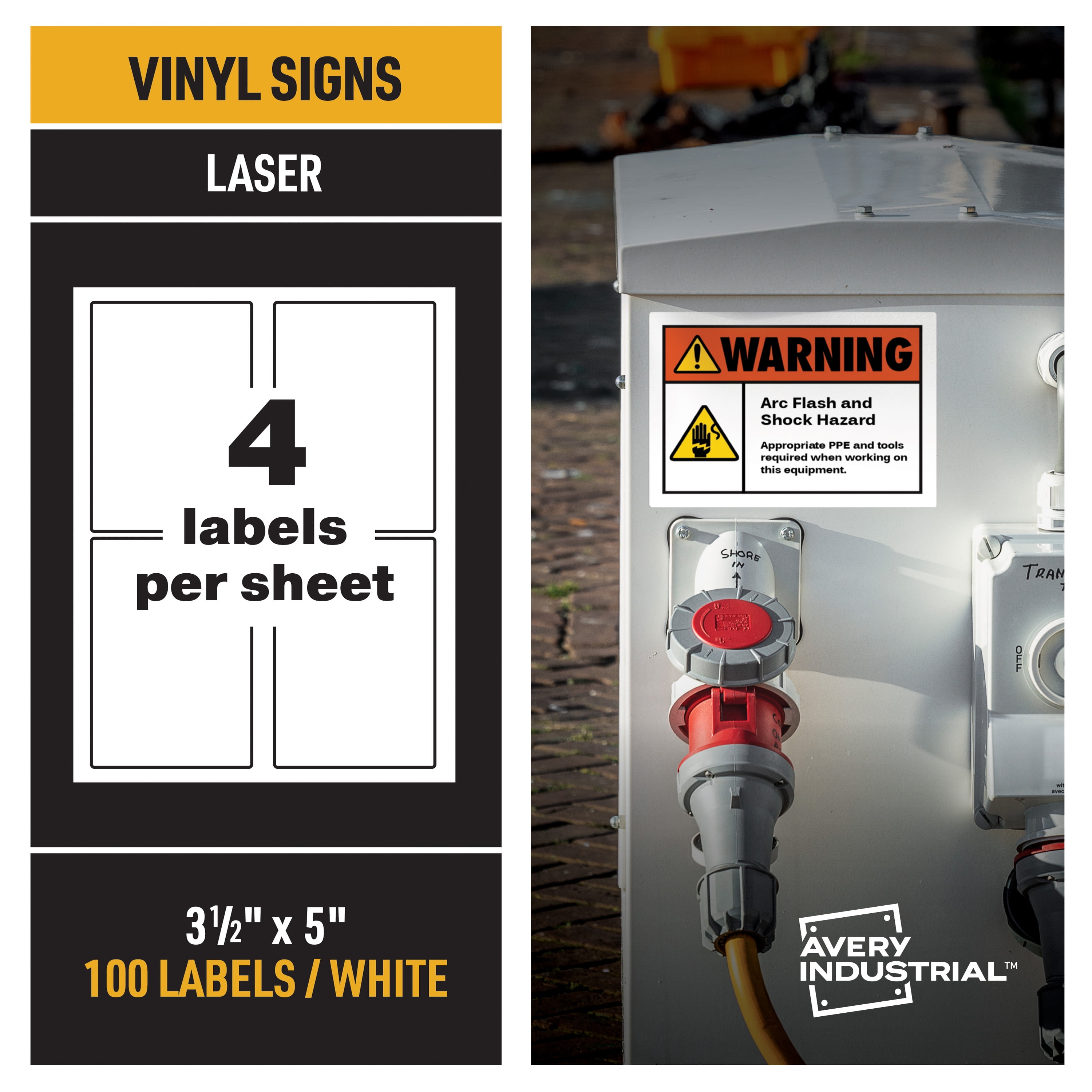 White Adhesive Vinyl Labels, 3-1/2" x 5" 100ct - Walmart.com