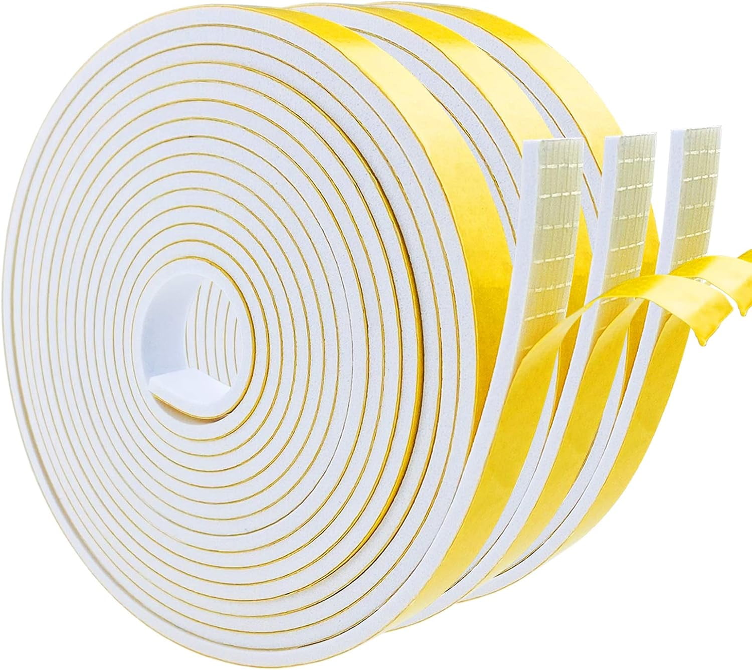 White Adhesive Weather Stripping, 1/2 Inch W x 1/8 T Inch Door Seal ...