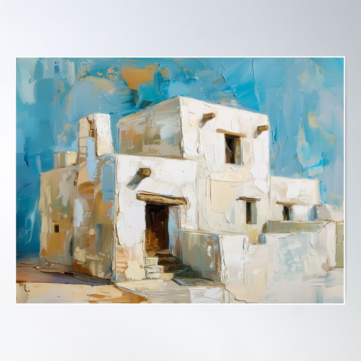 White Adobe Dwelling 2 Poster Wall Art, Modern Wall Decor For Living ...
