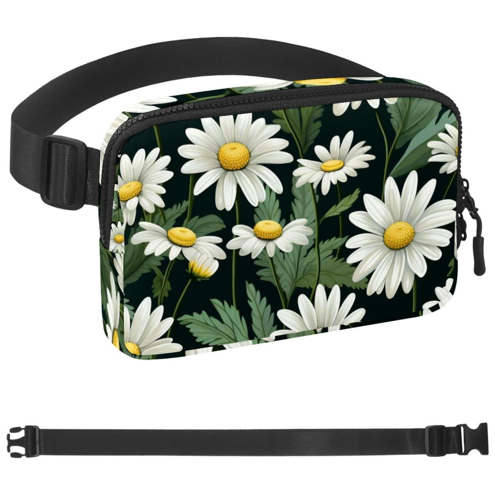 White Aesthetic Daisy Crossbody Fanny Pack for Men&Women,Belt Bag for ...