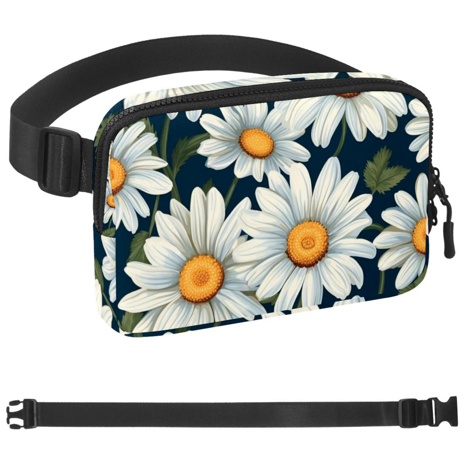 White Aesthetic Daisy Crossbody Fanny Pack for Men&Women,Belt Bag for ...