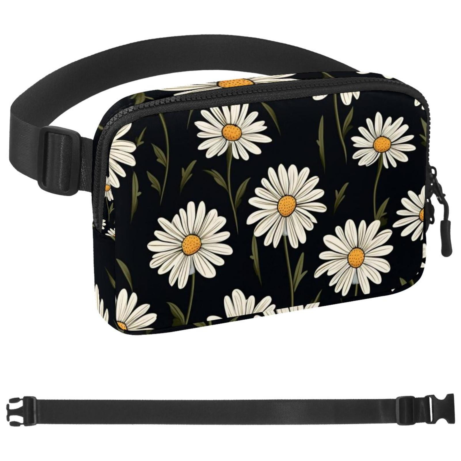 White Aesthetic Daisy Crossbody Fanny Pack for Men&Women,Belt Bag for ...
