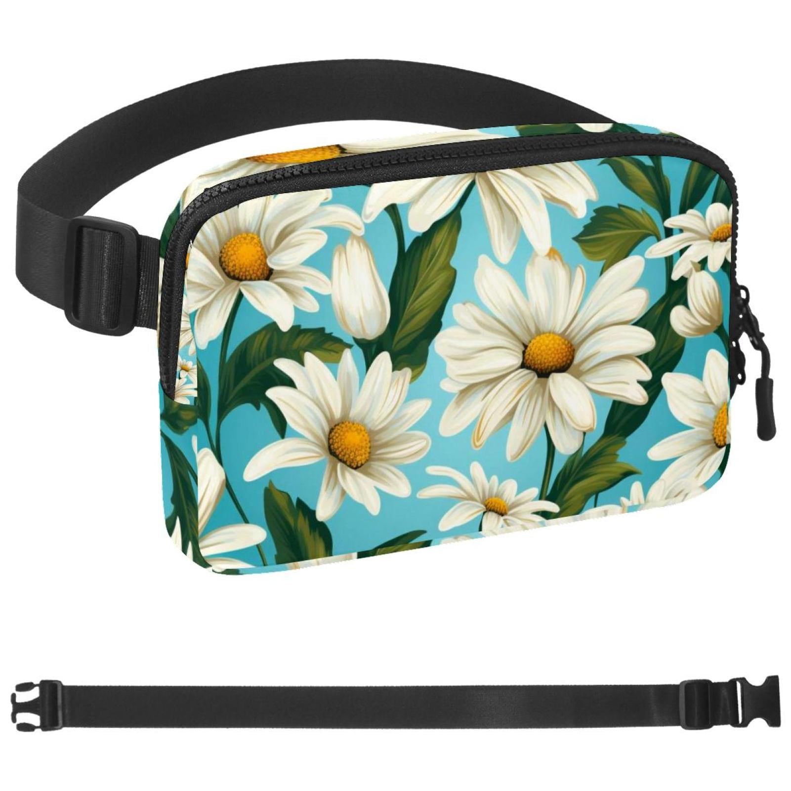 White Aesthetic Daisy Crossbody Fanny Pack for Men&Women,Belt Bag for ...