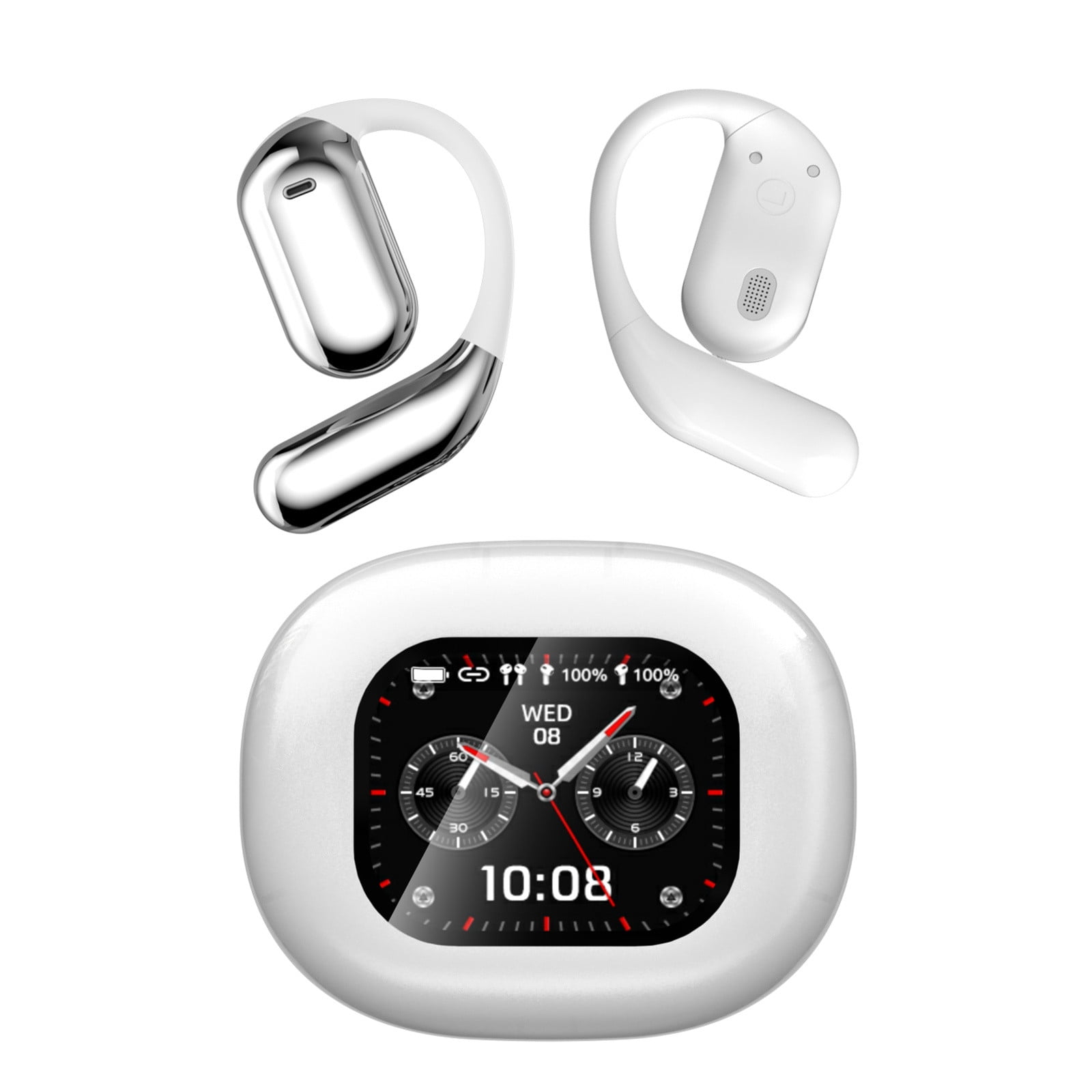 White Ai Smart Translation Bluetooth Headphones Open Ear Non In Ear ...