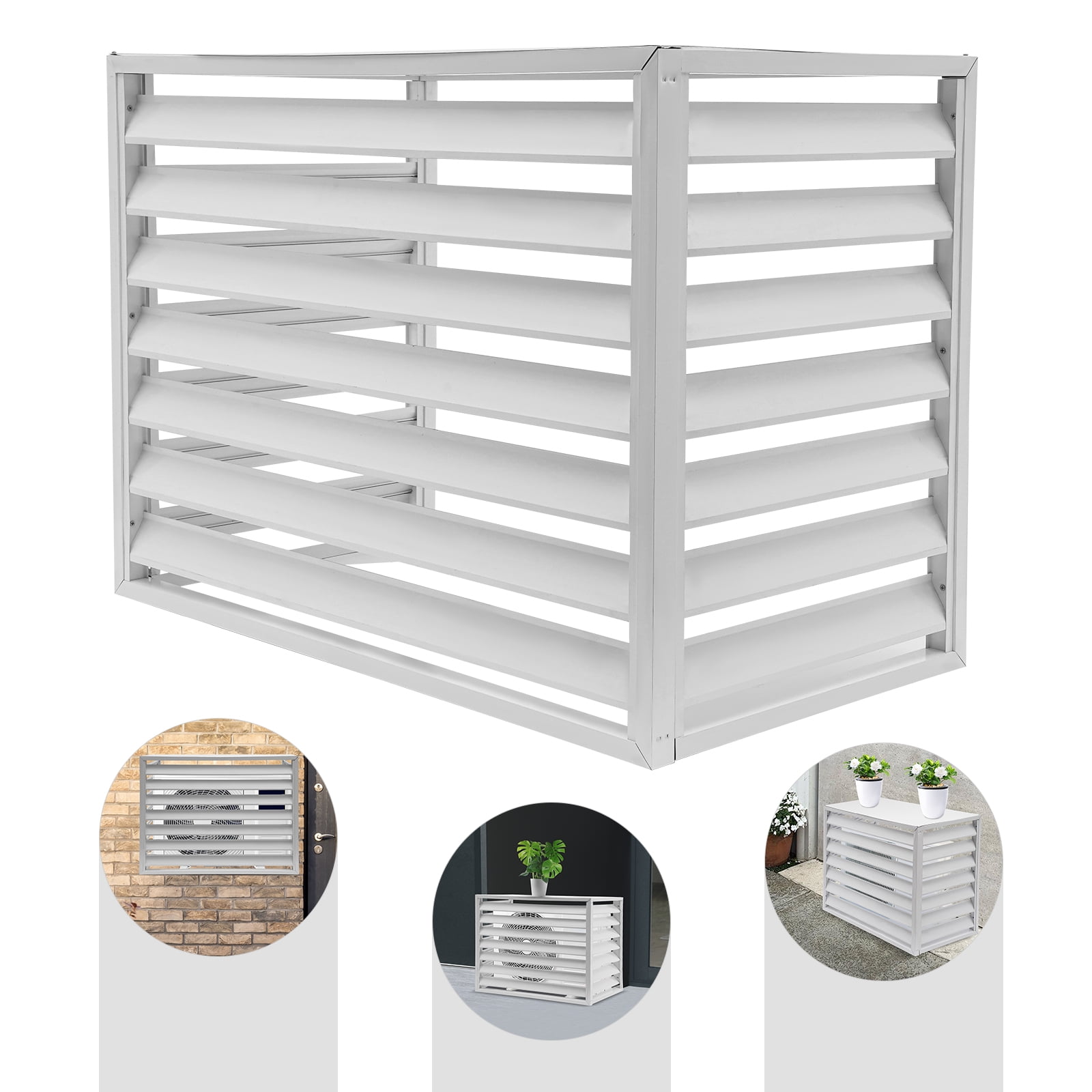 White Air Conditioner Fence Screen Air Conditioner Privacy Screen Air ...