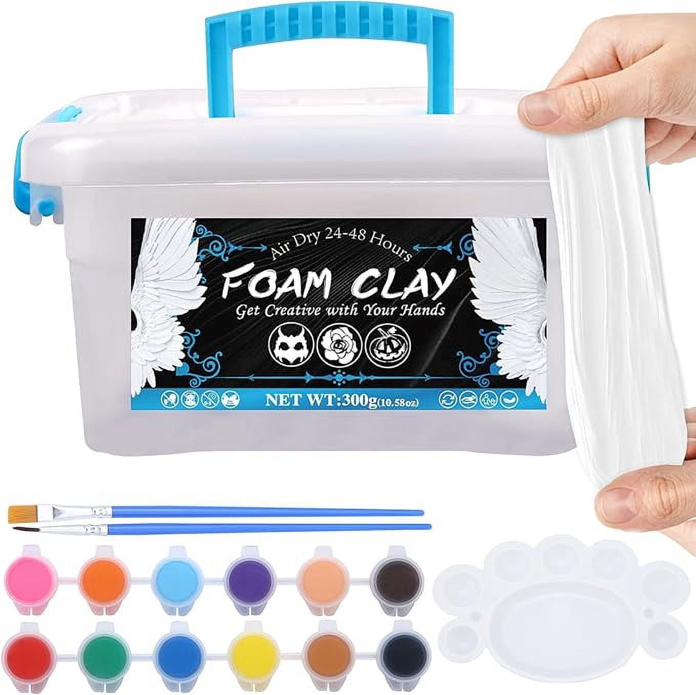 White Air Dry Clay for Adults 300g Soft Foam Clay with Sculpting Tools ...