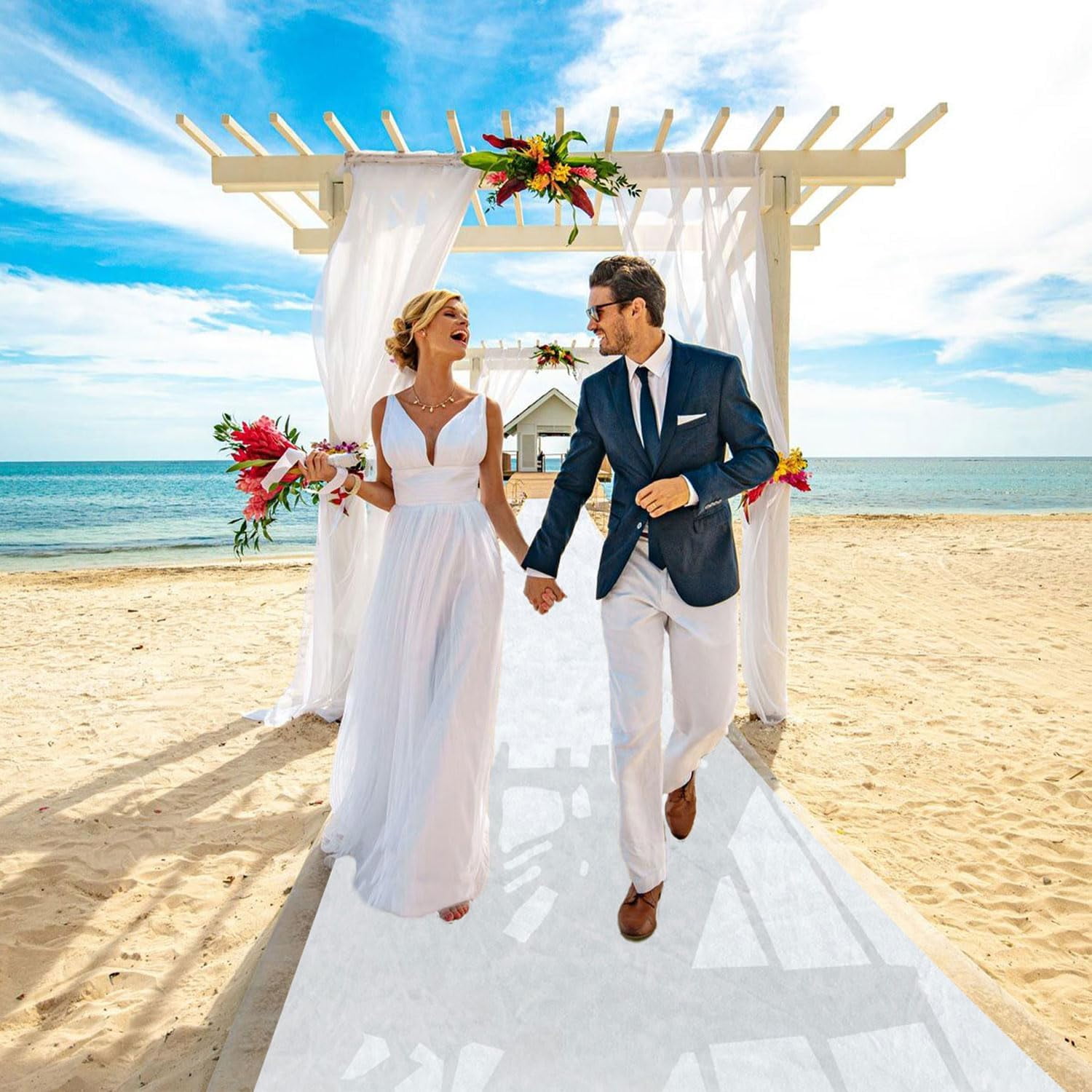 White Aisle Runner Carpet Runner for Party 5x20 FT Velvet Aisle Runners ...