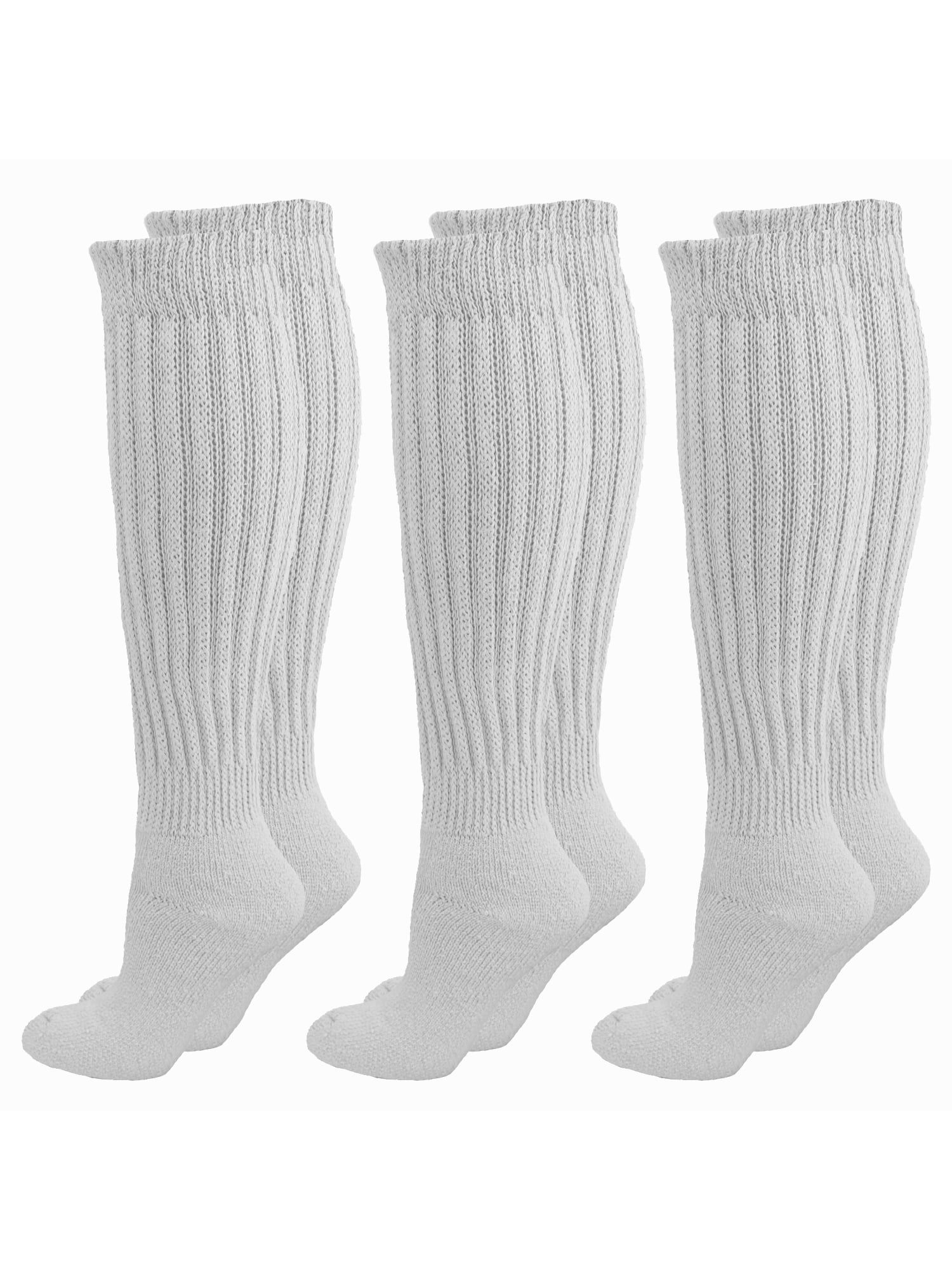 Luxury Divas White All Cotton 3 Pack Extra Heavy Wide Thick Slouch ...