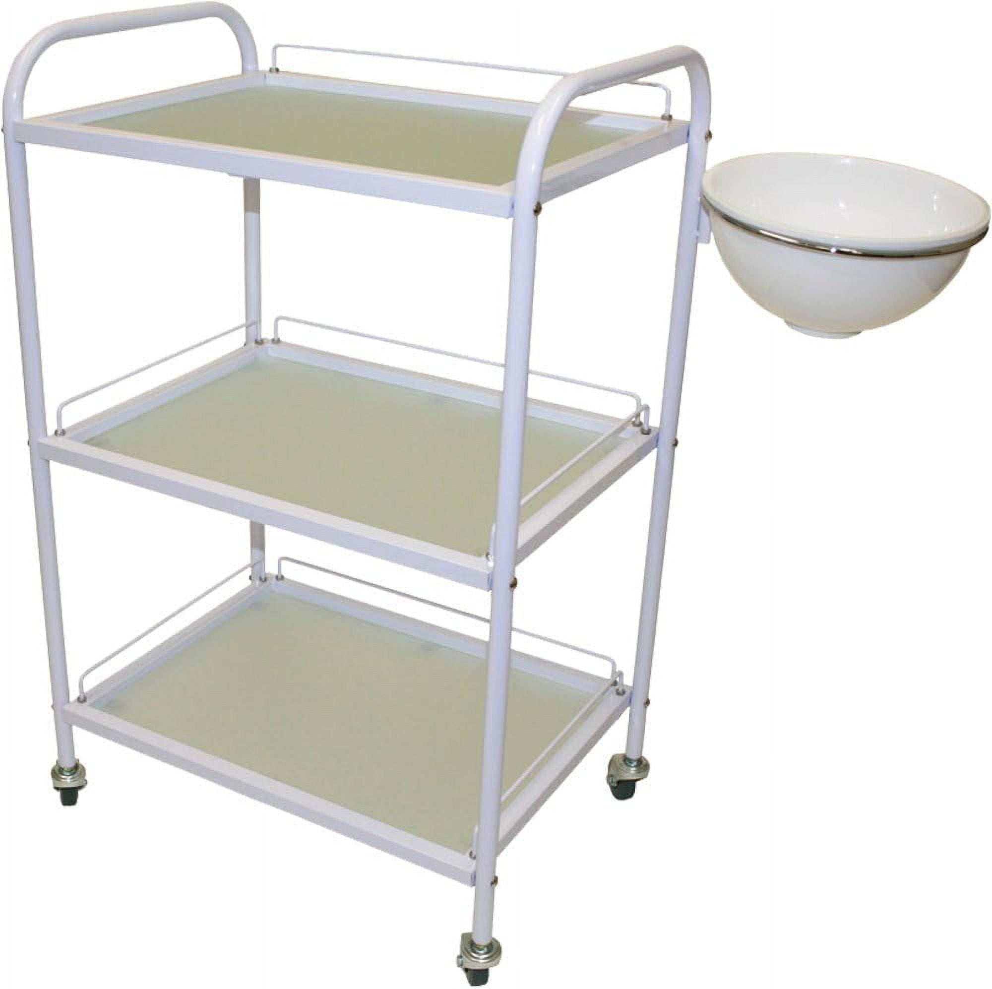 White All Purpose Roller Trolley with Removable Utility Bowl - Walmart ...
