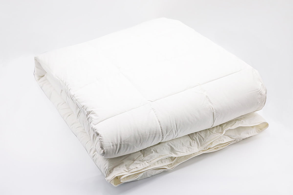 White Down Alternative Bed Comforter with Organic Cotton Covering (King ...