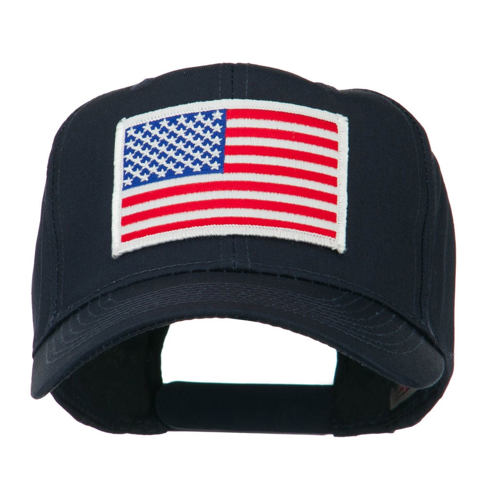 White American Flag Patched Cap - Navy OSFM - Walmart.com