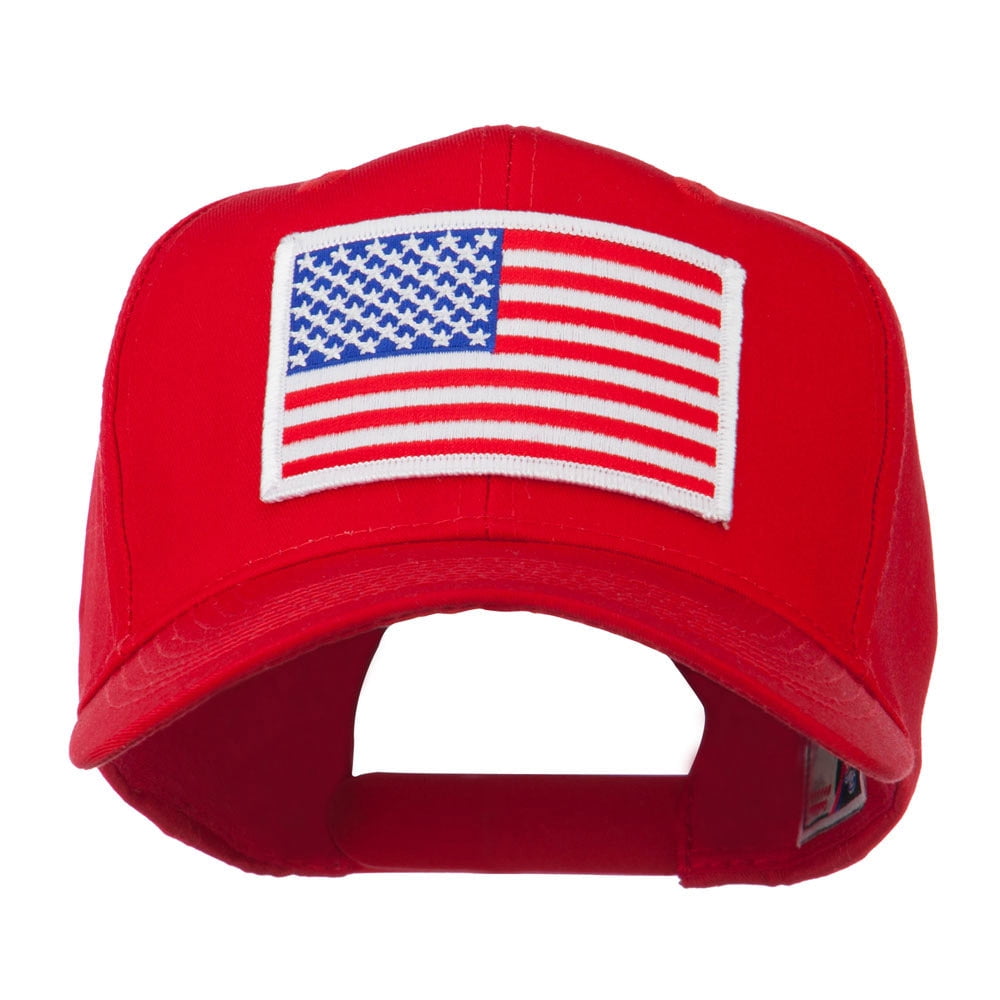 White American Flag Patched Cap - Red OSFM - Walmart.com