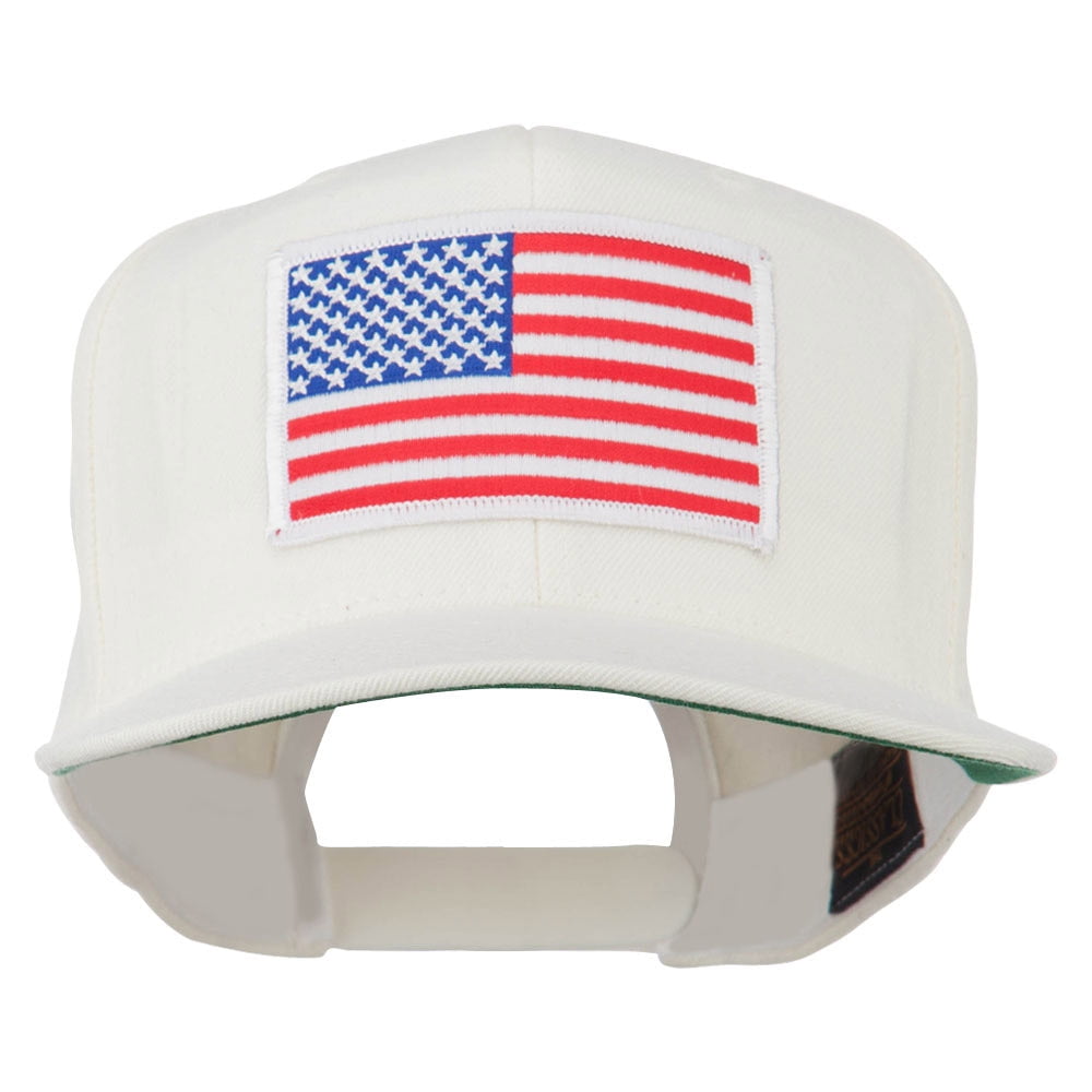 White American Flag Wool Blend Prostyle Patched Cap - White OSFM ...