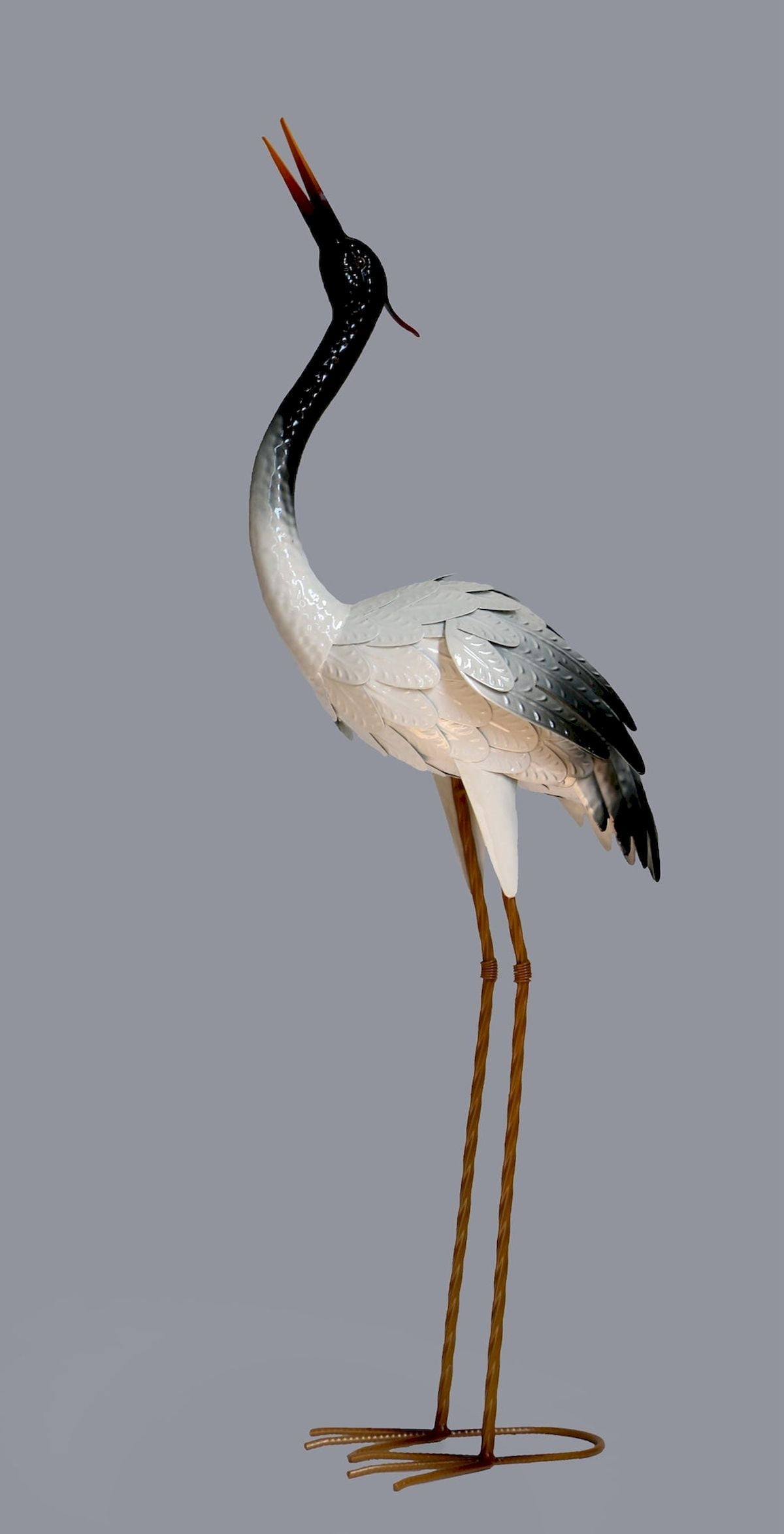 White And Black Standing Heron Garden Statue - Walmart.com