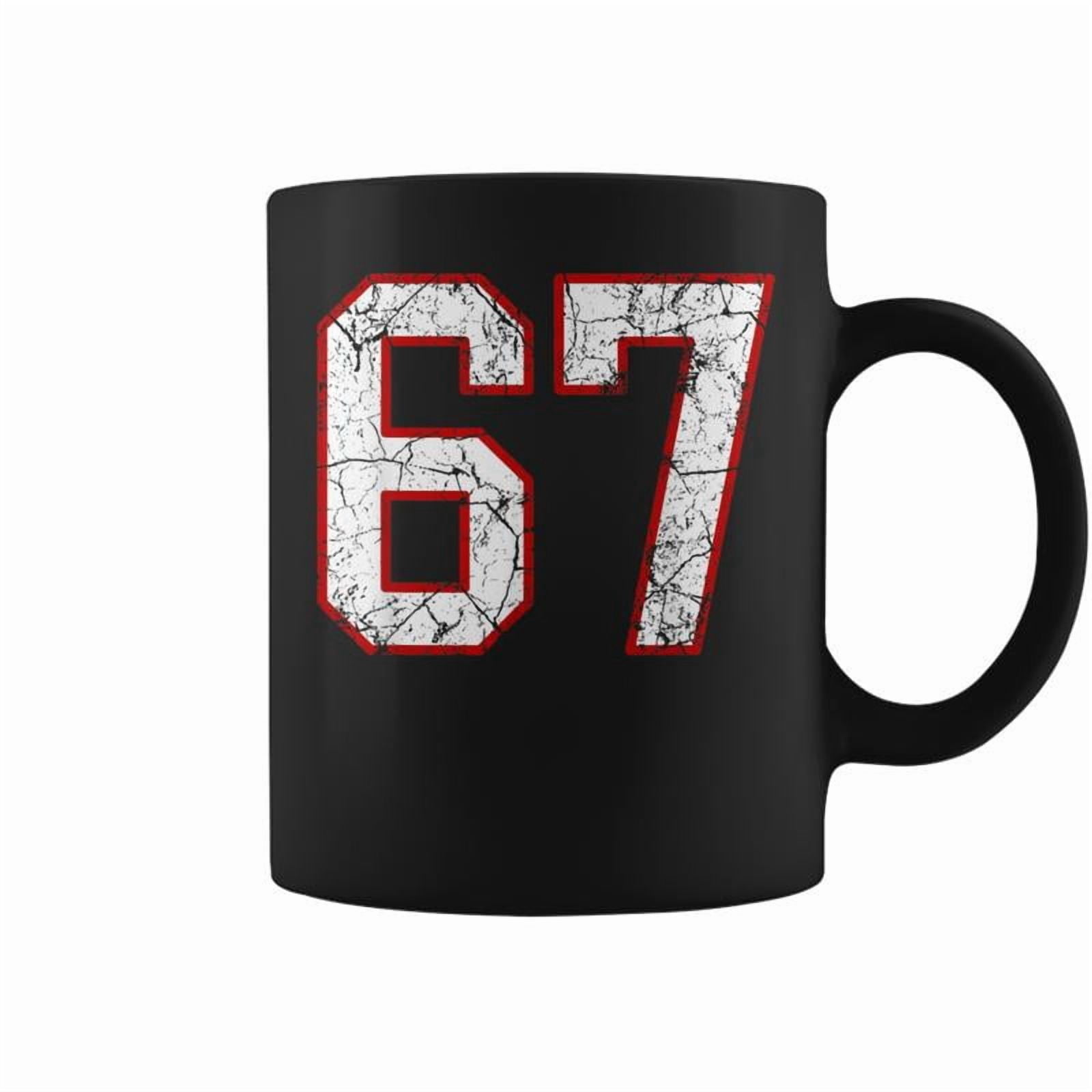 White And Red Sports Number 67 Jersey Uniform Player Coffee Mugs ...