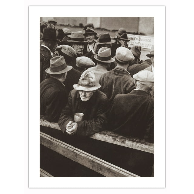 White Angel Breadline San Francisco - Vintage B&W Historical Photograph ...