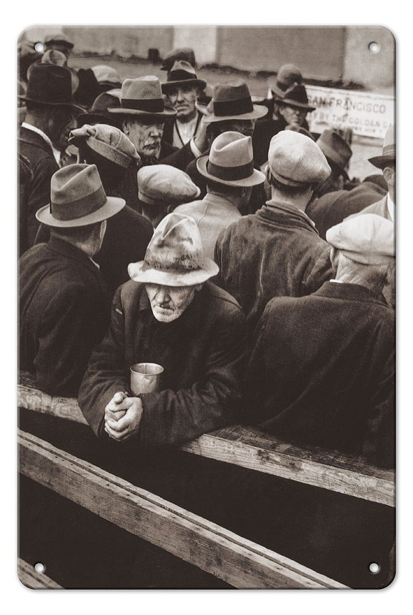 White Angel Breadline San Francisco - Vintage B&W Historical Photograph ...