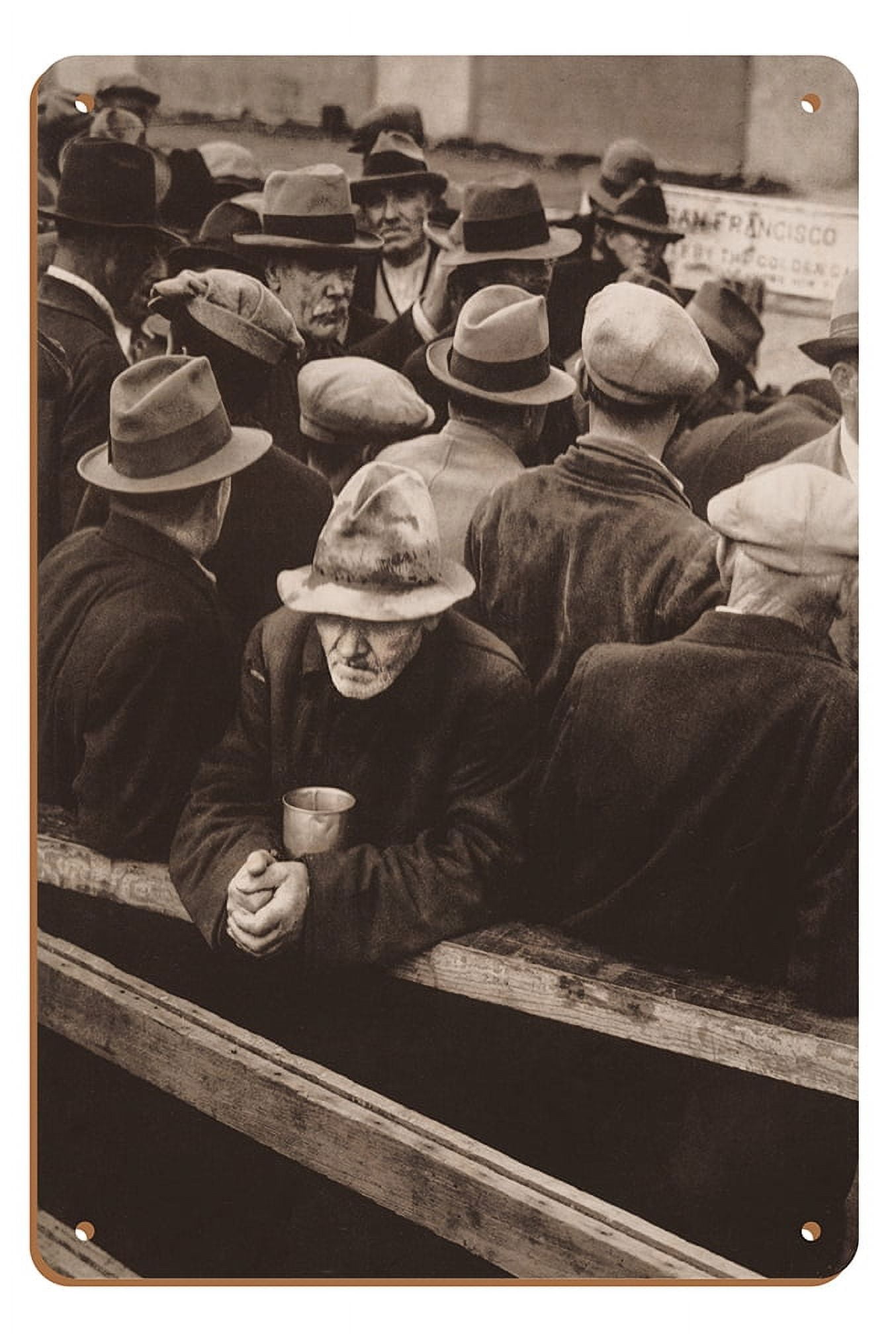 White Angel Breadline San Francisco - Vintage B&W Historical Photograph ...