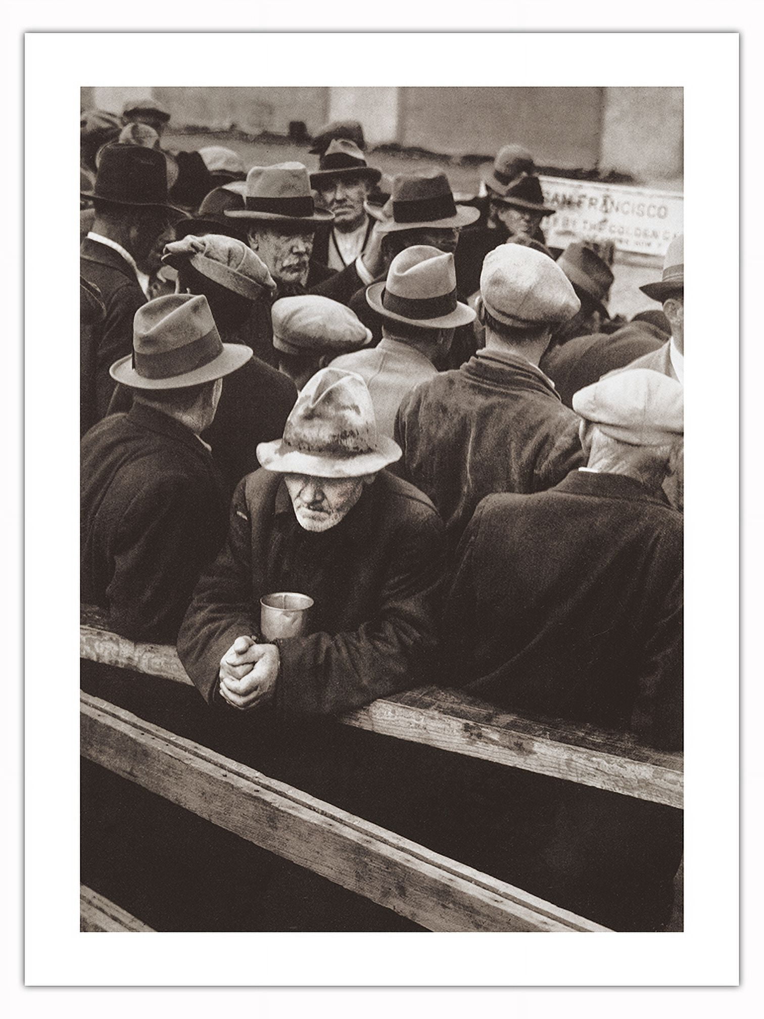 White Angel Breadline San Francisco - Vintage B&W Historical Photograph ...