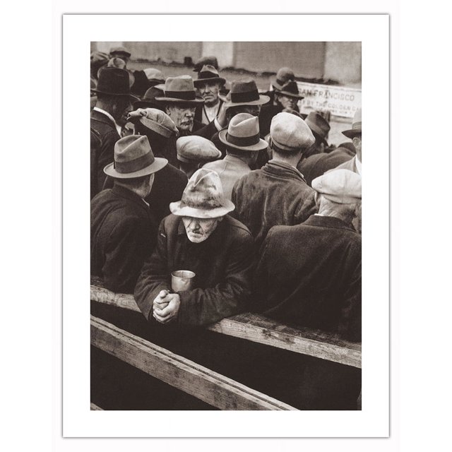 White Angel Breadline San Francisco - Vintage B&W Historical Photograph ...