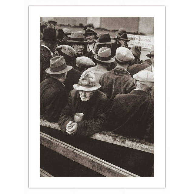 White Angel Breadline San Francisco - Vintage B&W Historical Photograph ...