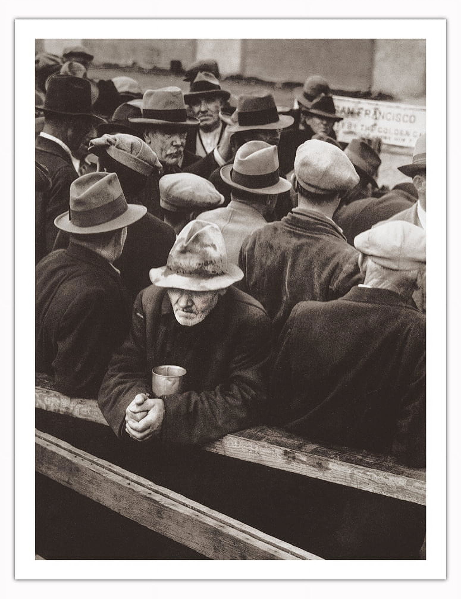 White Angel Breadline San Francisco - Vintage B&W Historical Photograph ...