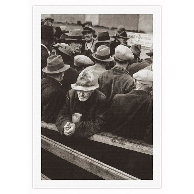 White Angel Breadline San Francisco - Vintage B&W Historical Photograph ...