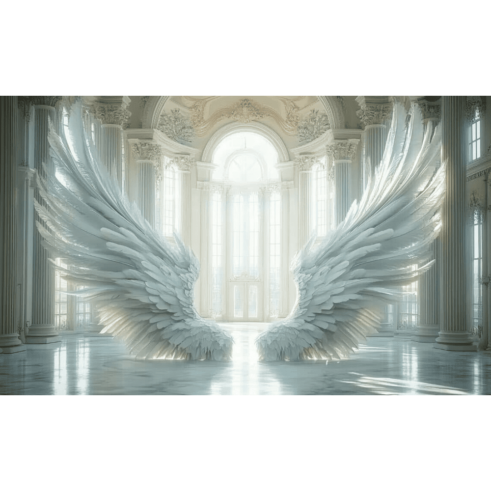White Angel Wings Photography Backgrounds Women Girls Birthday Wedding ...
