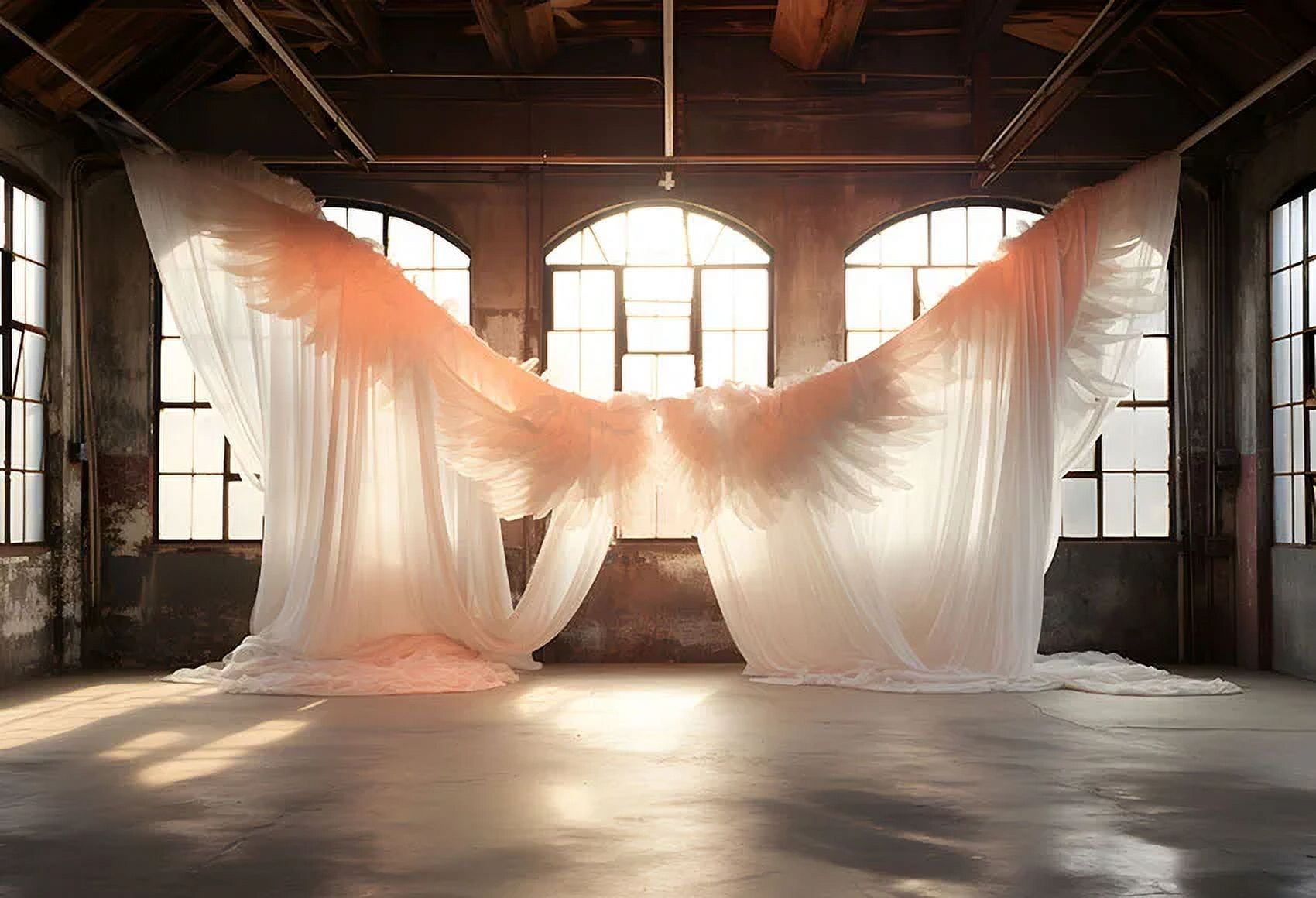 White Angel Wings Window Adult Birthday Wedding Maternity Portrait r ...