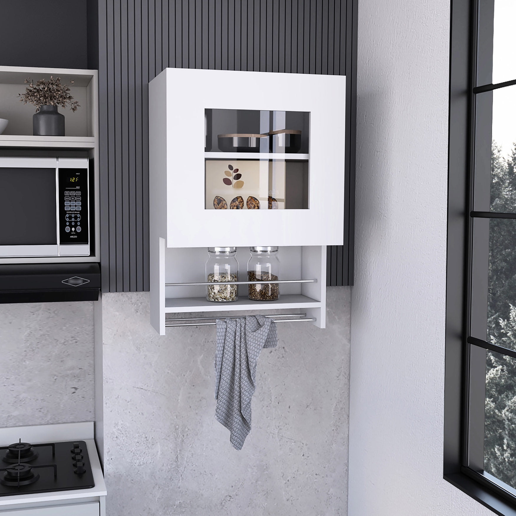 White Appearance - Single Door with Storage Space - Wall - Mounted in ...