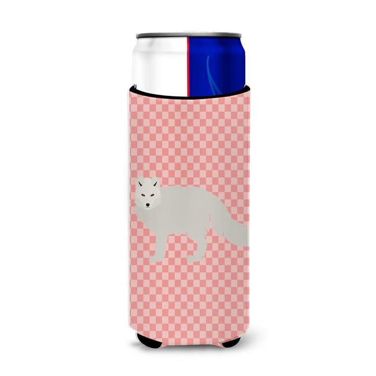 White Arctic Fox Pink Check Michelob Ultra Hugger for Slim Cans - Pink ...