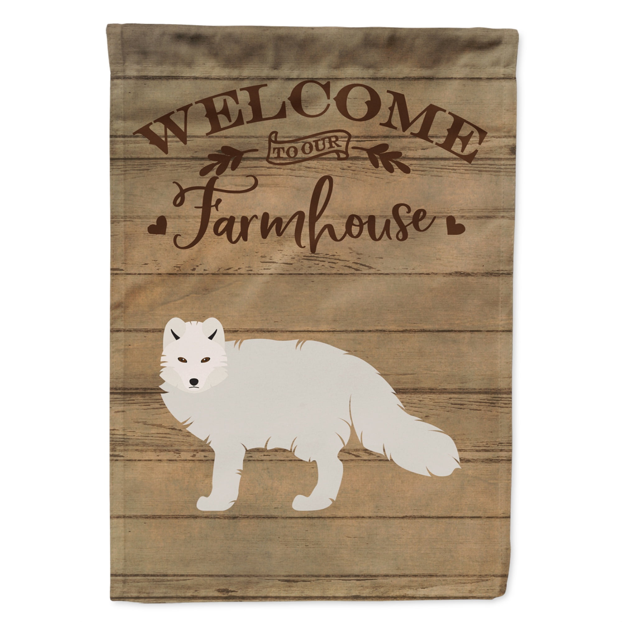 Caroline's Treasures CK6821GF White Arctic Fox Welcome Flag Garden Size ...