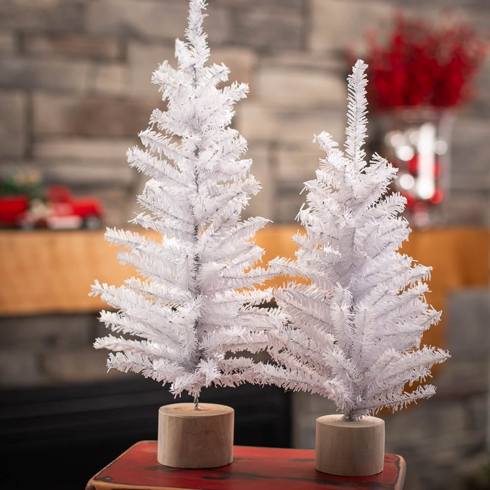 White Artificial Canadian Pine Trees Set by Factory Direct Craft: Add a ...