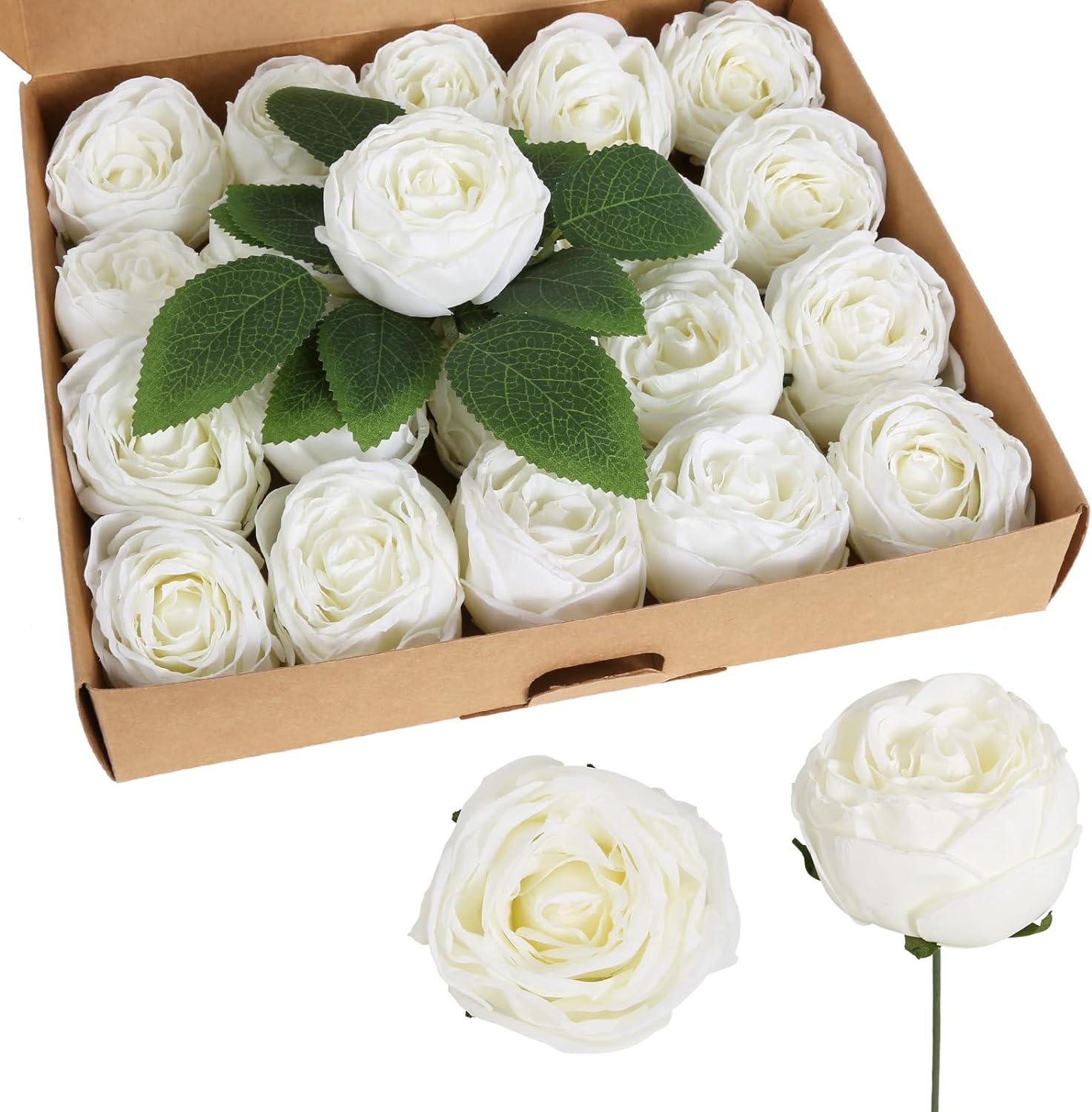 White Artificial Flower Heads Vintage White Roses Ivory Flowers ...