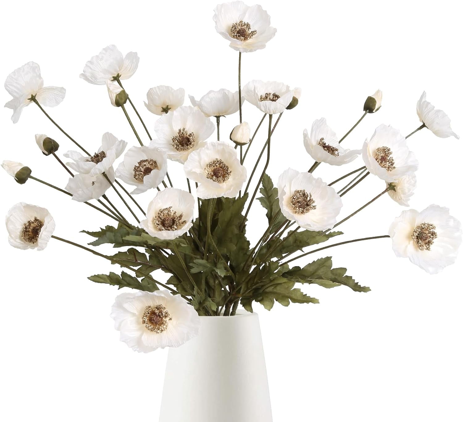 White Artificial Poppy Flowers Poppies White Artificial Flowers with ...