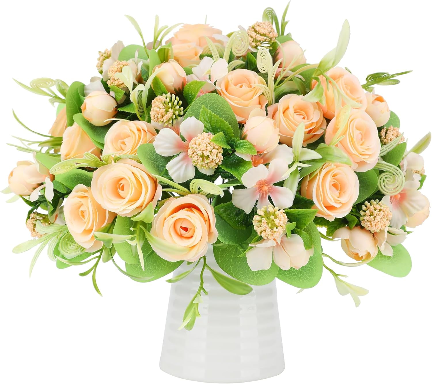 White Artificial Rose Flowers Realistic Roses Artificial Silk Flowers ...